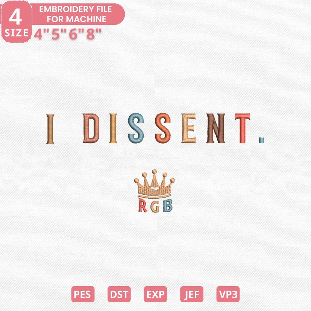 I Dissent LGBT Embroidery Design, Intersectional Feminism Machine ...