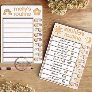 Personalized Daily Routine Chart, Daily Responsibility Board, Visual ...