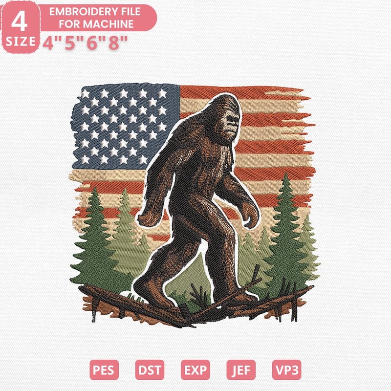 Sasquatch Embroidery - Etsy