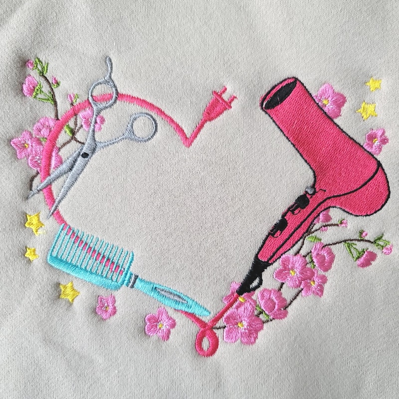 Hair Stylist Embroidery Design - Etsy