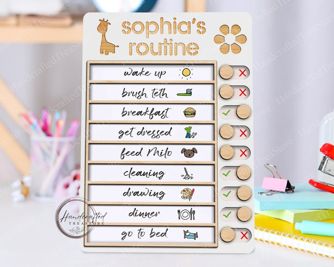 Personalized Daily Routine Chart, Daily Responsibility Board, Visual ...