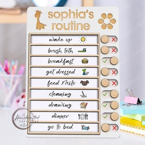 Personalized Daily Routine Chart, Daily Responsibility Board, Visual ...