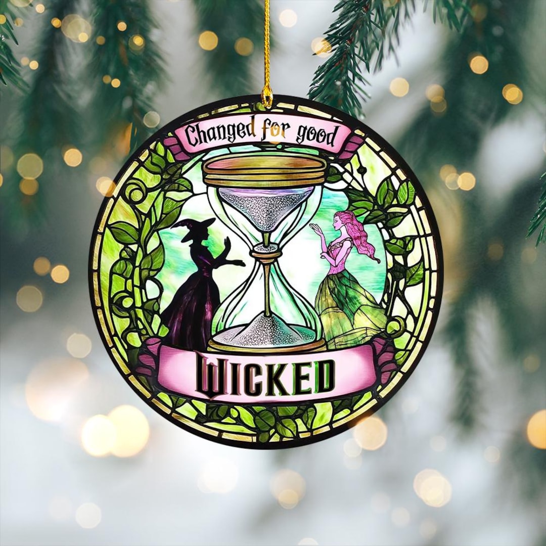 Elphaba and Glinda Besties Acrylic Ornament, Wicked Christmas Ornament ...
