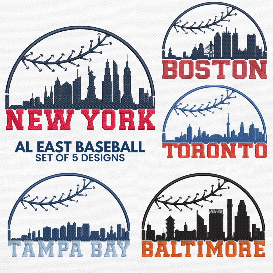 AL East Baseball Skyline Embroidery Design for Machine - Baseball City ...