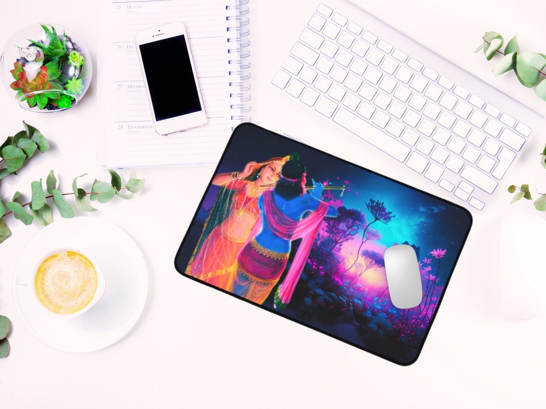Radha Krishna Fantasy Desk Mat,mouse,keyboard Large Pad,aesthetic Desk ...