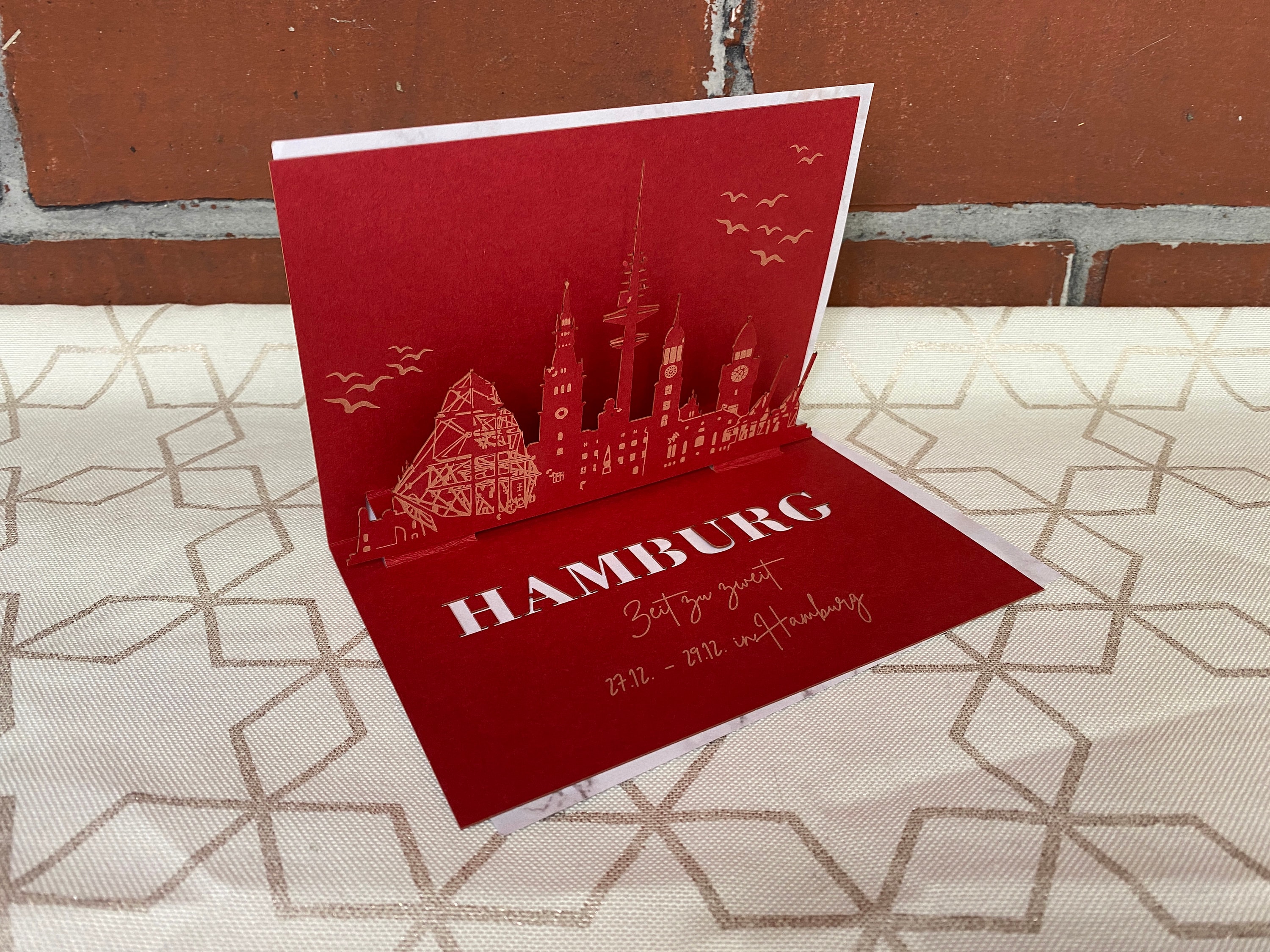 Folding Card Hamburg 3D Skyline Different Cities Gift Card / Travel ...