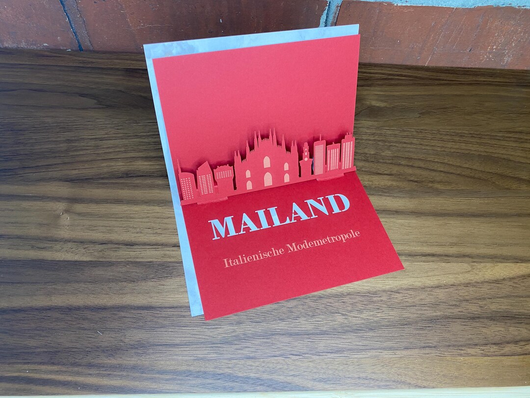 Folding Card Milan 3D Skyline Various Cities Gift Card / Travel Voucher ...