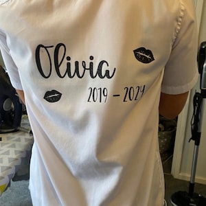 SCHOOL LEAVERS - Personalised Leavers Shirt Iron on Decals , School ...