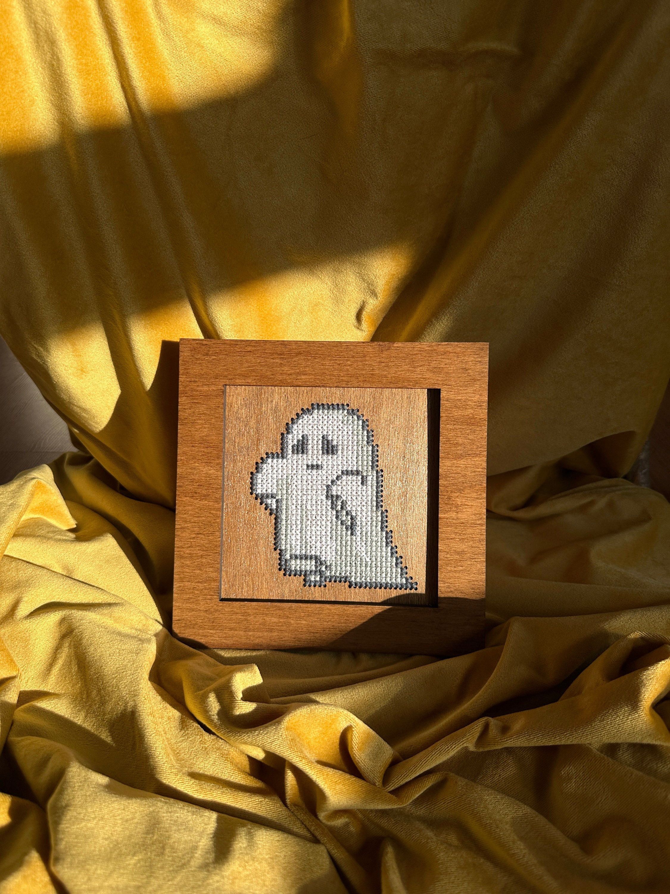 Ghost Wood Cross Stitch Kit Wooden Cross Stitch Kit DIY Gift Wooden ...