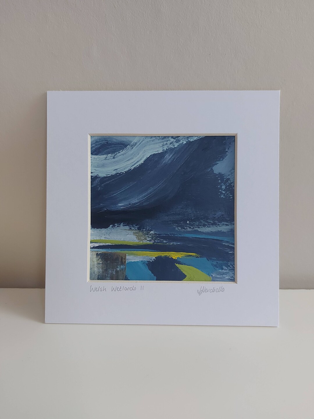Welsh Wetlands II. ORIGINAL Acrylic Abstract Landscape Painting, Signed ...