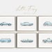 Light Blue Classic Car Print Printable Bundle of 6 Vertical Car Poster ...