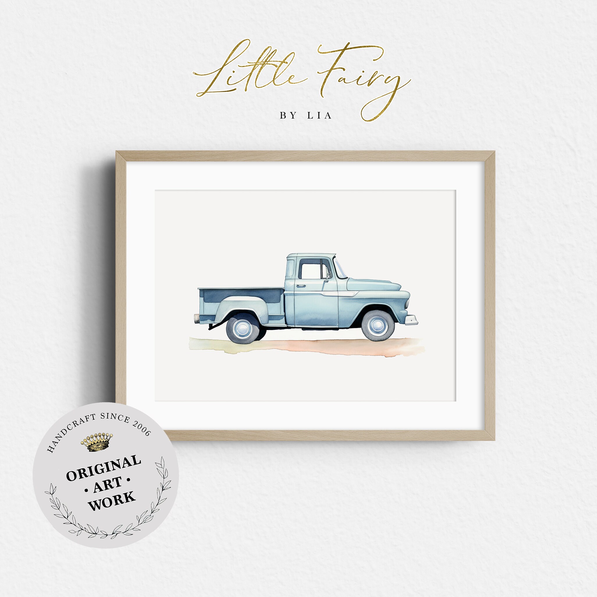 Light Blue Classic Car Print Printable Bundle of 6 Vertical Car Poster ...