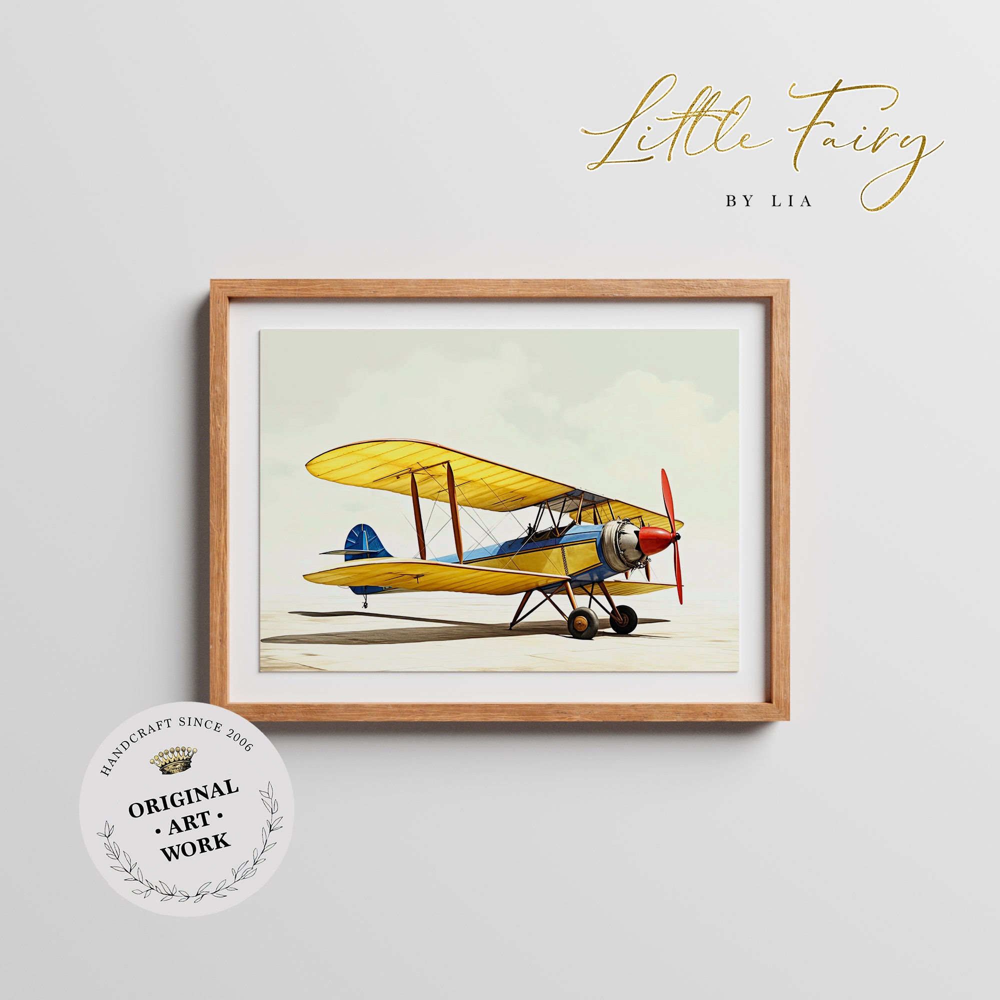 Vintage Airplane Art Print Printable Vintage Aircraft Poster, Boy ...