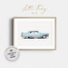 Light Blue Classic Car Print Printable Bundle of 6 Vertical Car Poster ...