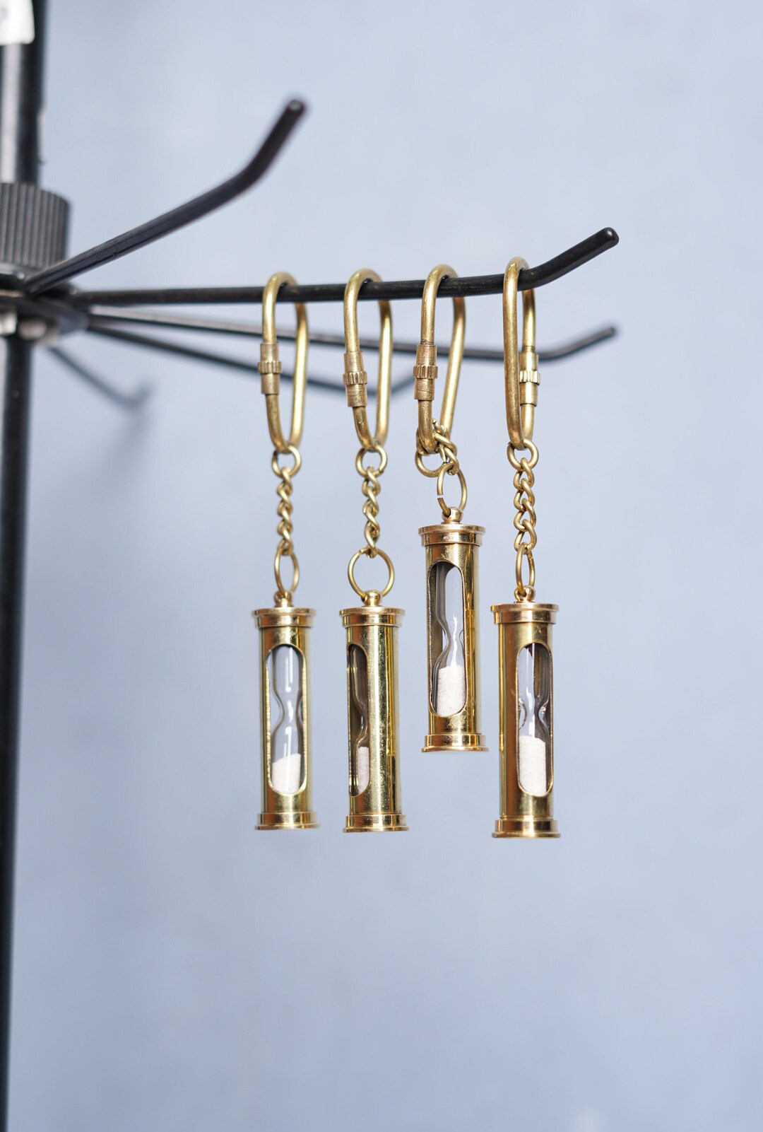 Antique Brass Sand Timer Keychain - Timeless Elegance in Your Pocket - Etsy