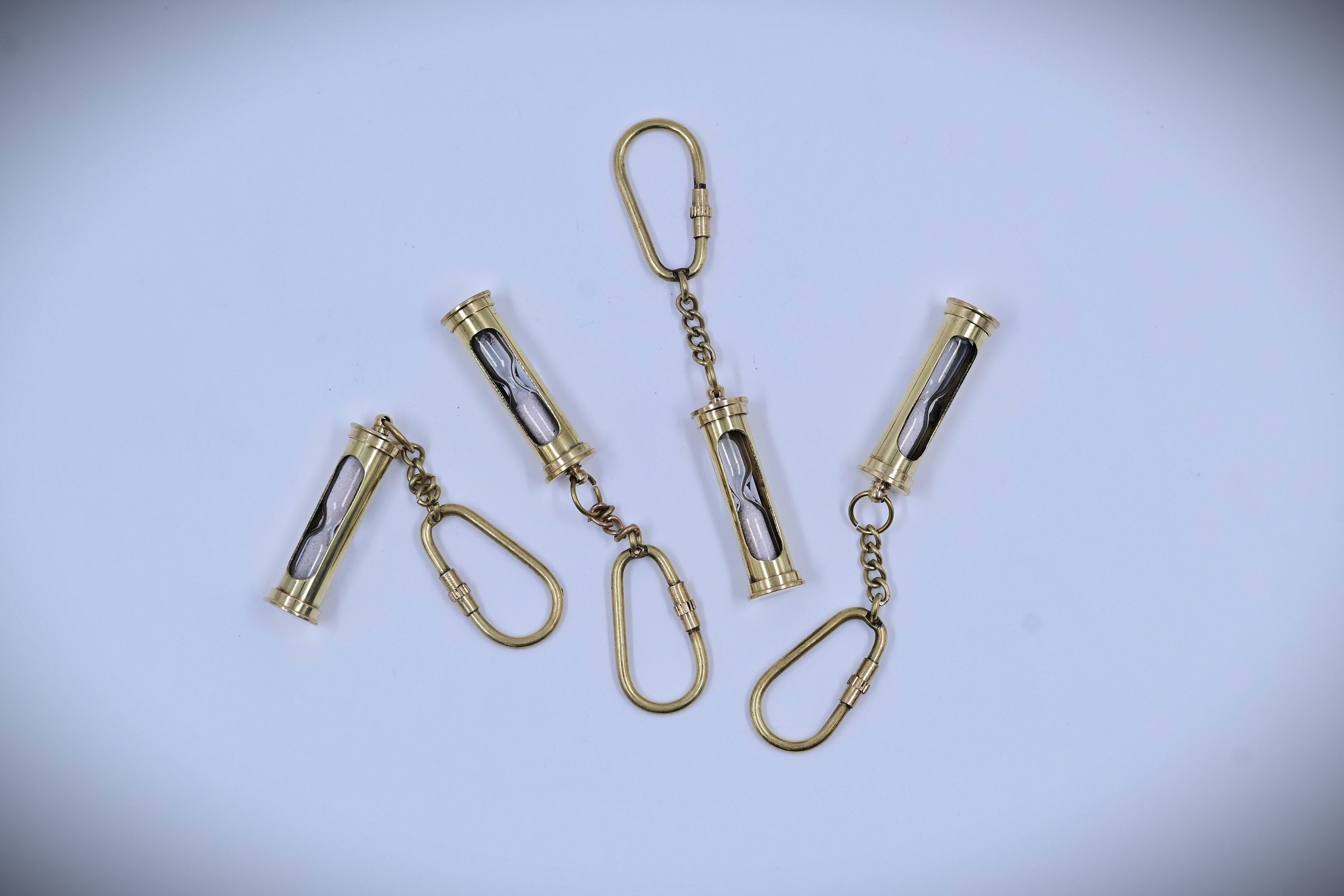 Antique Brass Sand Timer Keychain Timeless Elegance in Your Pocket - Etsy