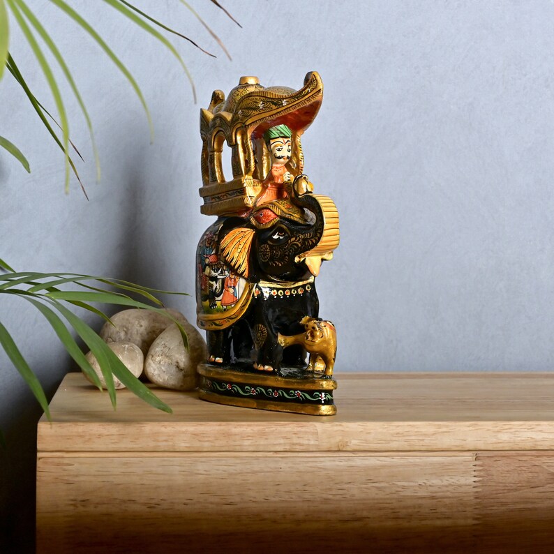 Pine Wood Miniature Elephant With Palki Handcrafted Wooden Art Piece - Etsy