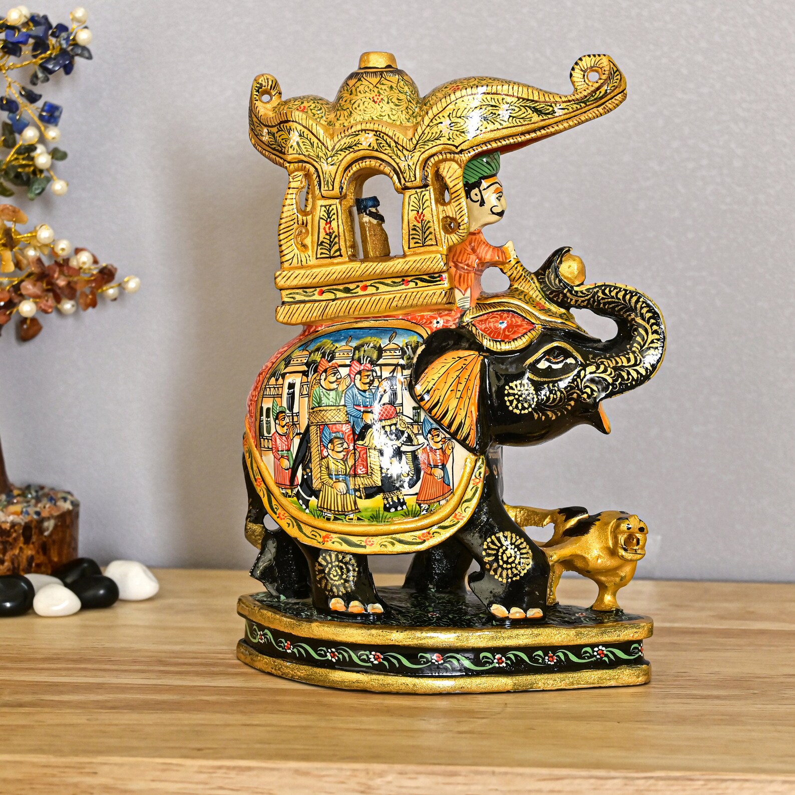 Pine Wood Miniature Elephant With Palki Handcrafted Wooden Art Piece - Etsy