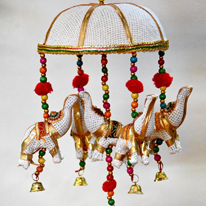 Handcrafted Fabric Elephant Wall Hanging Basket Wind Chime - Etsy