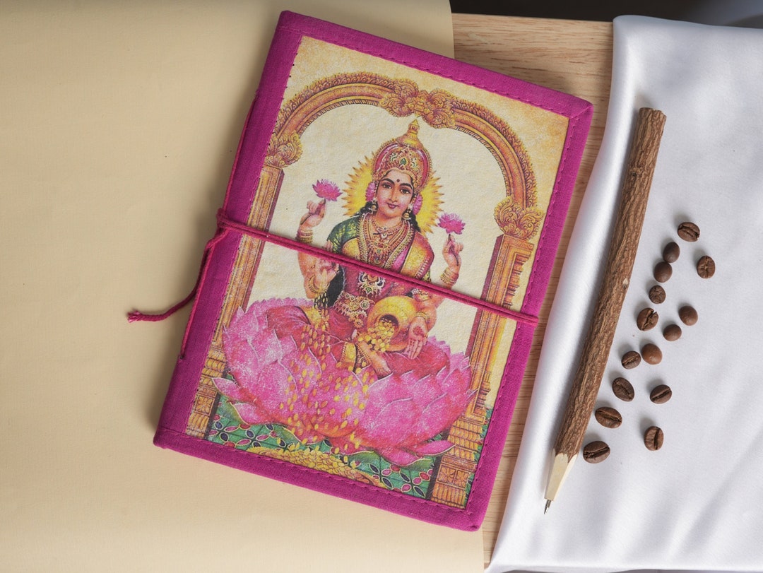 50 Pages Handmade Cloth Diary With Goddess Lakshmi Print for Inspired ...