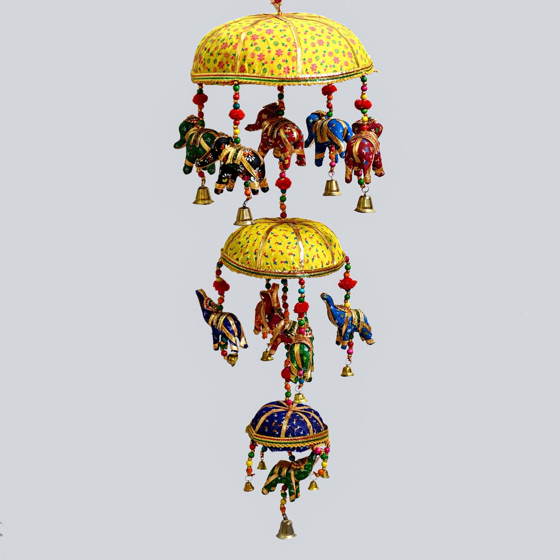 Handcrafted Fabric Elephant Wall Hanging Basket Wind Chime - Etsy