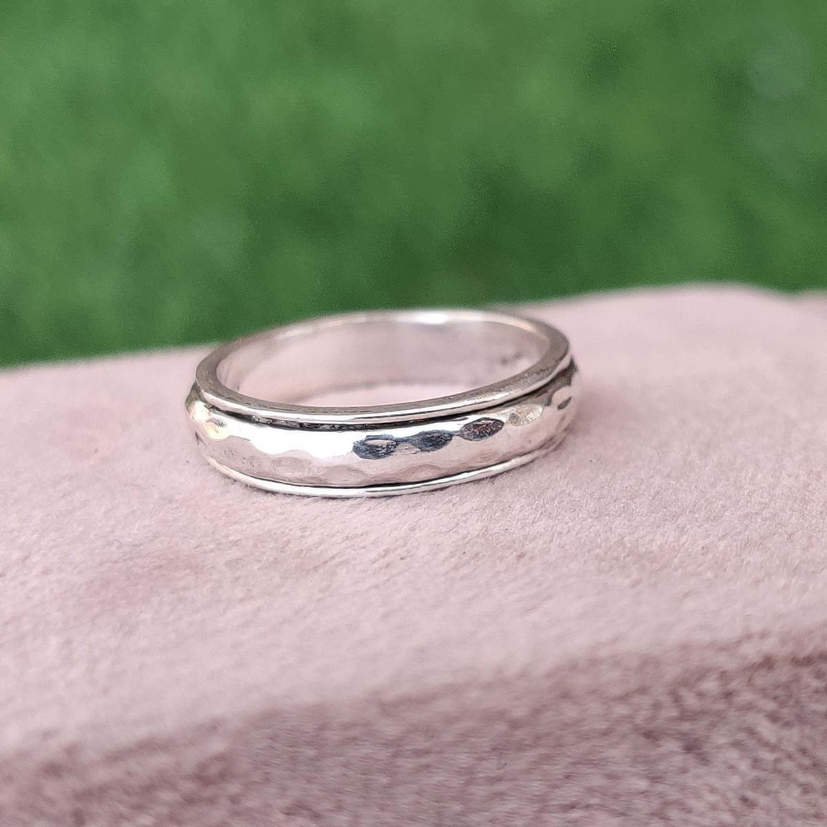 Hammered Band Spinny Spinner Ring, Solid 925 Silver Spinner Ring ...