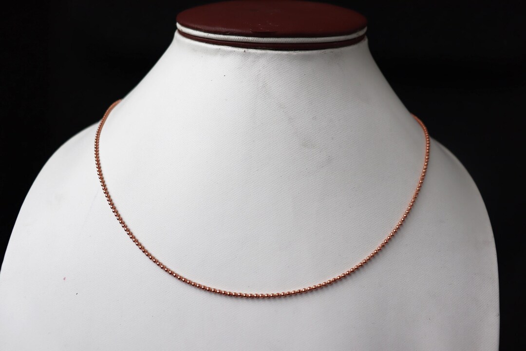 Solid Copper Chain Necklace, Diamond Cut Necklace, Pure Copper Chain ...