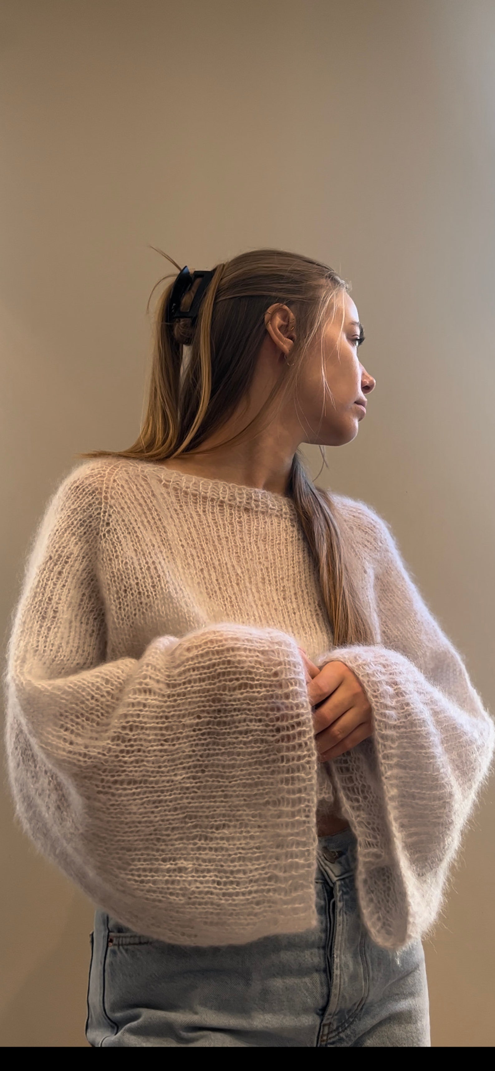 Cropped Knit Mohair Silk Sweater Knitting Pattern Sweater Pattern ...