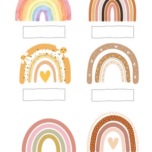 Boho Rainbow Locker Name Tags Set of 24 - Etsy UK