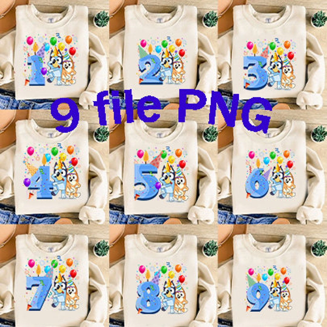 Bluey Birthday Numbers Png, Bluey Birthday Png, It's My Birthday PNG ...