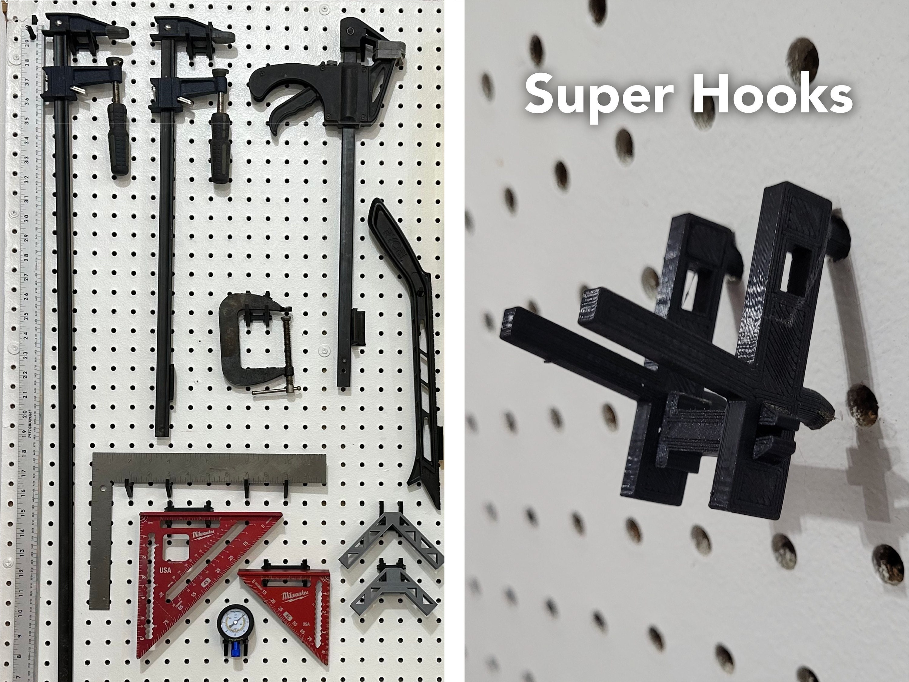 Pegboard Hooks for 1in Pegboard 1/4in Thickness. Made in the USA* - Etsy