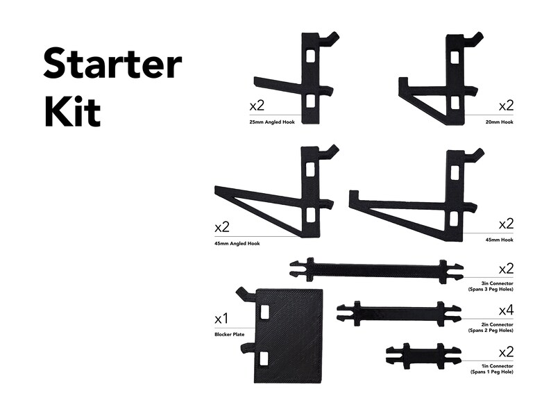 Pegboard Hooks for 1in Pegboard 1/4in Thickness. Made in the USA* - Etsy