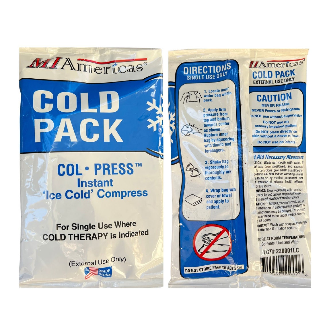 COL-PRESS Instant Cold Ice Pack Single Use. Ice Cold Compression ...