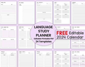 Monthly Language Tracker, Language Study Journal, Language Study ...