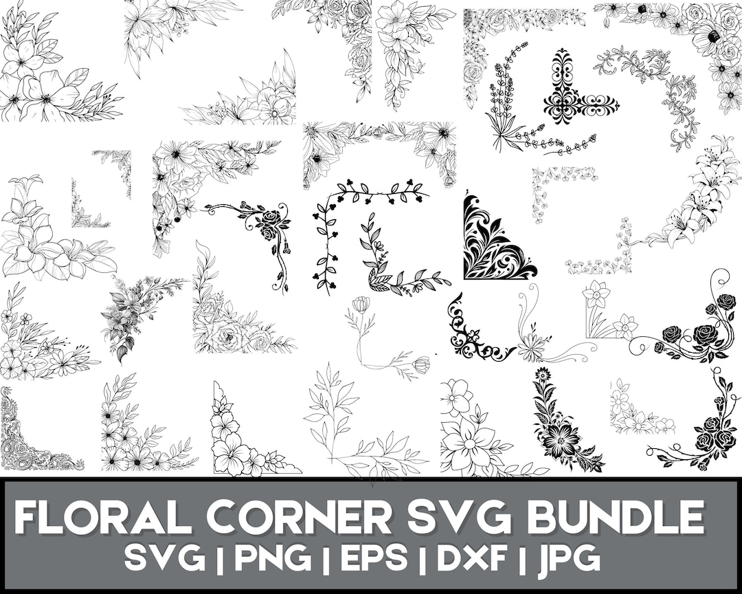 Flower Corner SVG Bundle Corner Svg Bundle Corner Svg Floral Corner Svg ...