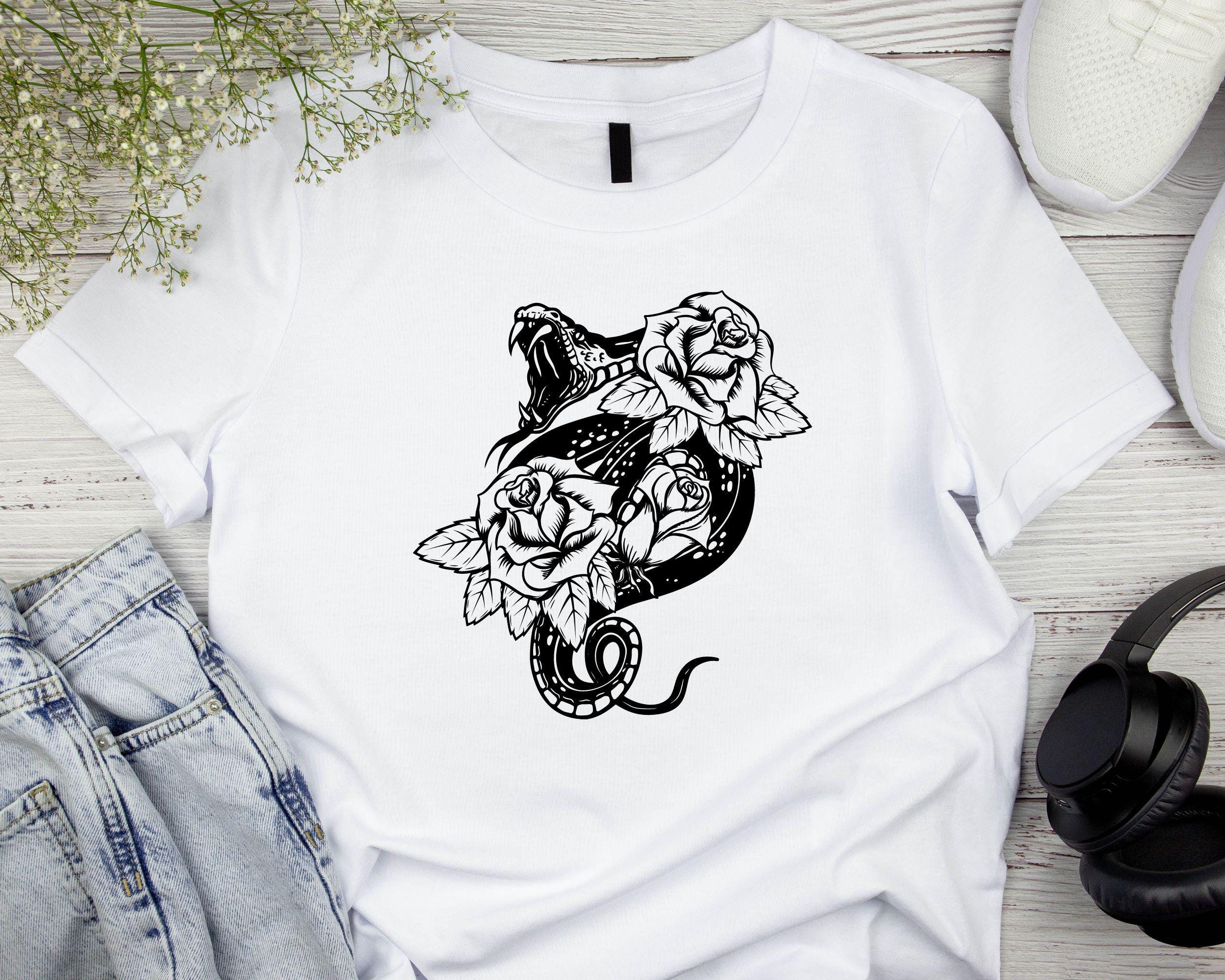 Floral Snake Svg Bundle, Snake Svg, Snake With Flowers Svg, Mystical ...