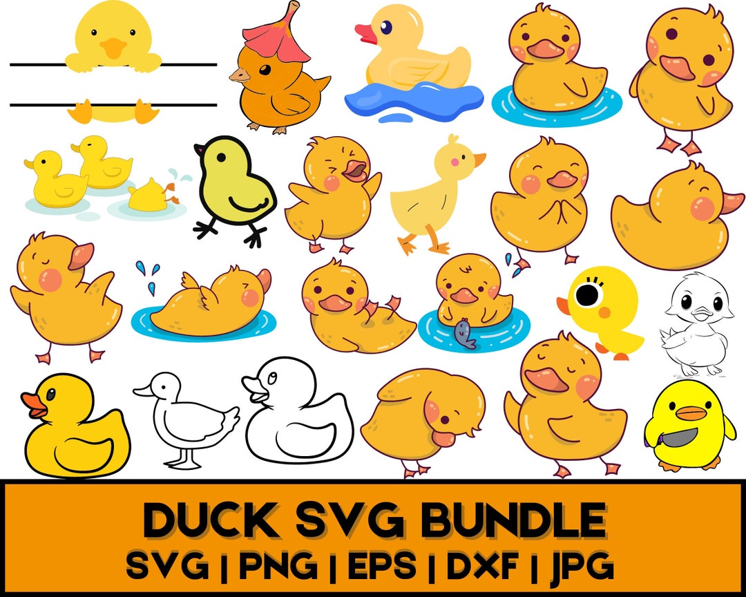 Duck Svg Bundle Rubber Ducky Svg Rubber Duck Svg Duck Clipart Duck Cut ...