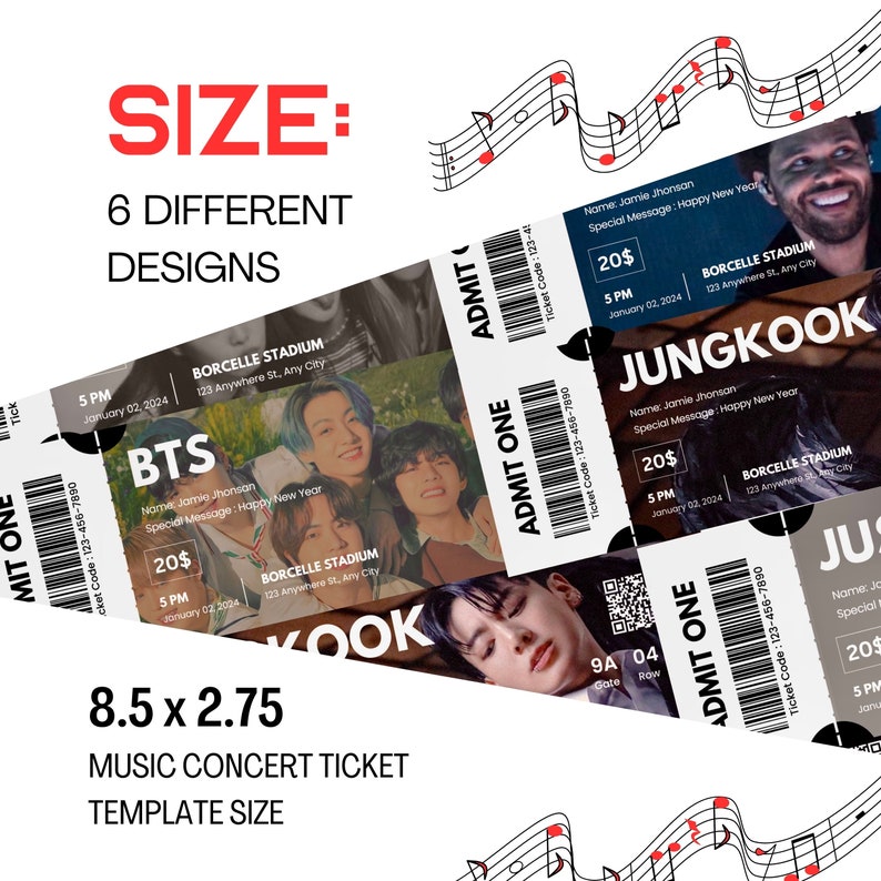 Editable Concert Ticket Canva Template, DIY Concert Ticket, Printable ...