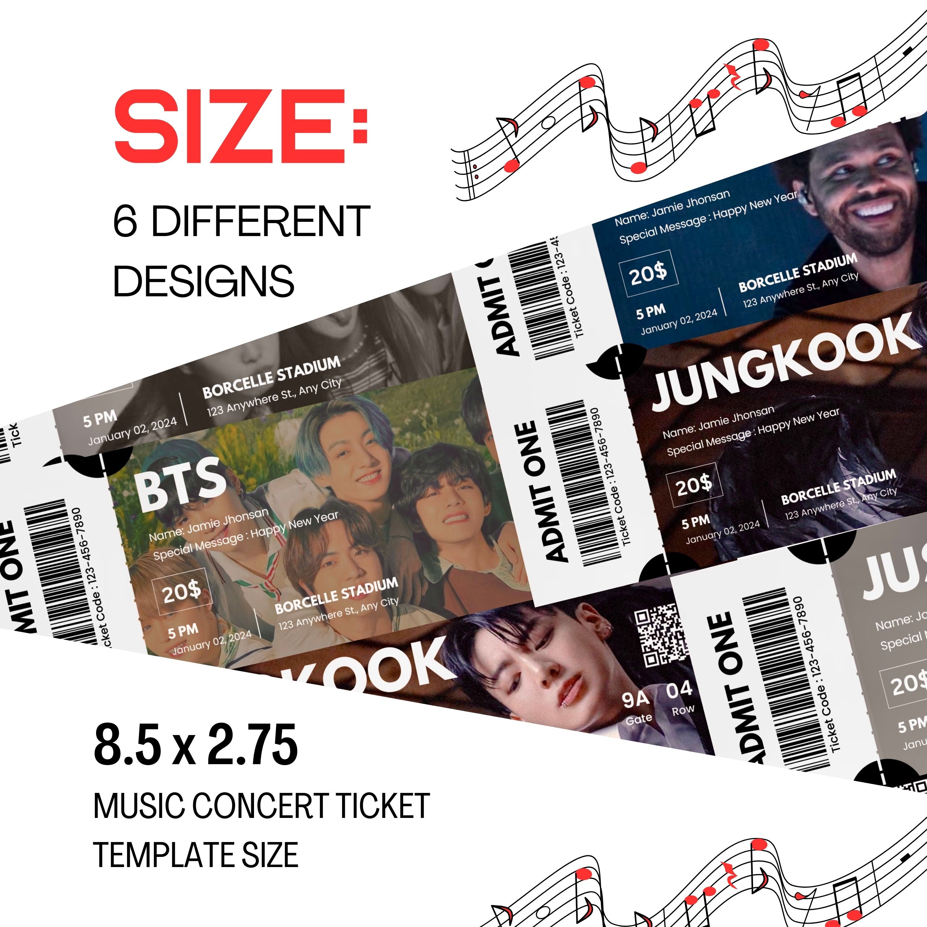 Editable Concert Ticket Canva Template, DIY Concert Ticket, Printable ...