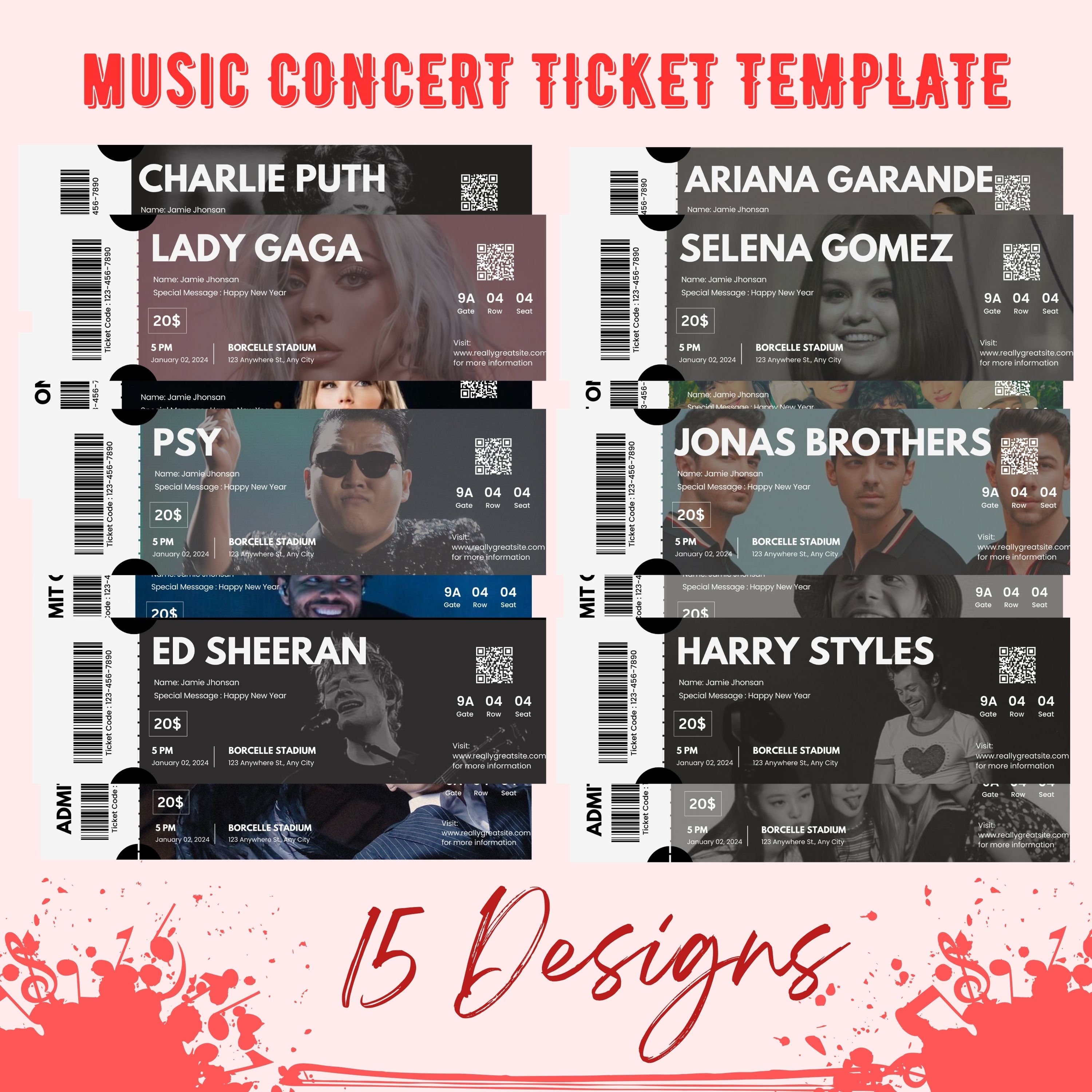 Editable Concert Ticket Canva Template, DIY Concert Ticket, Printable ...