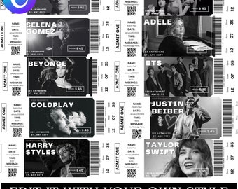 Editable Concert Ticket Template, Custom Concert Ticket Gift, Surprise ...