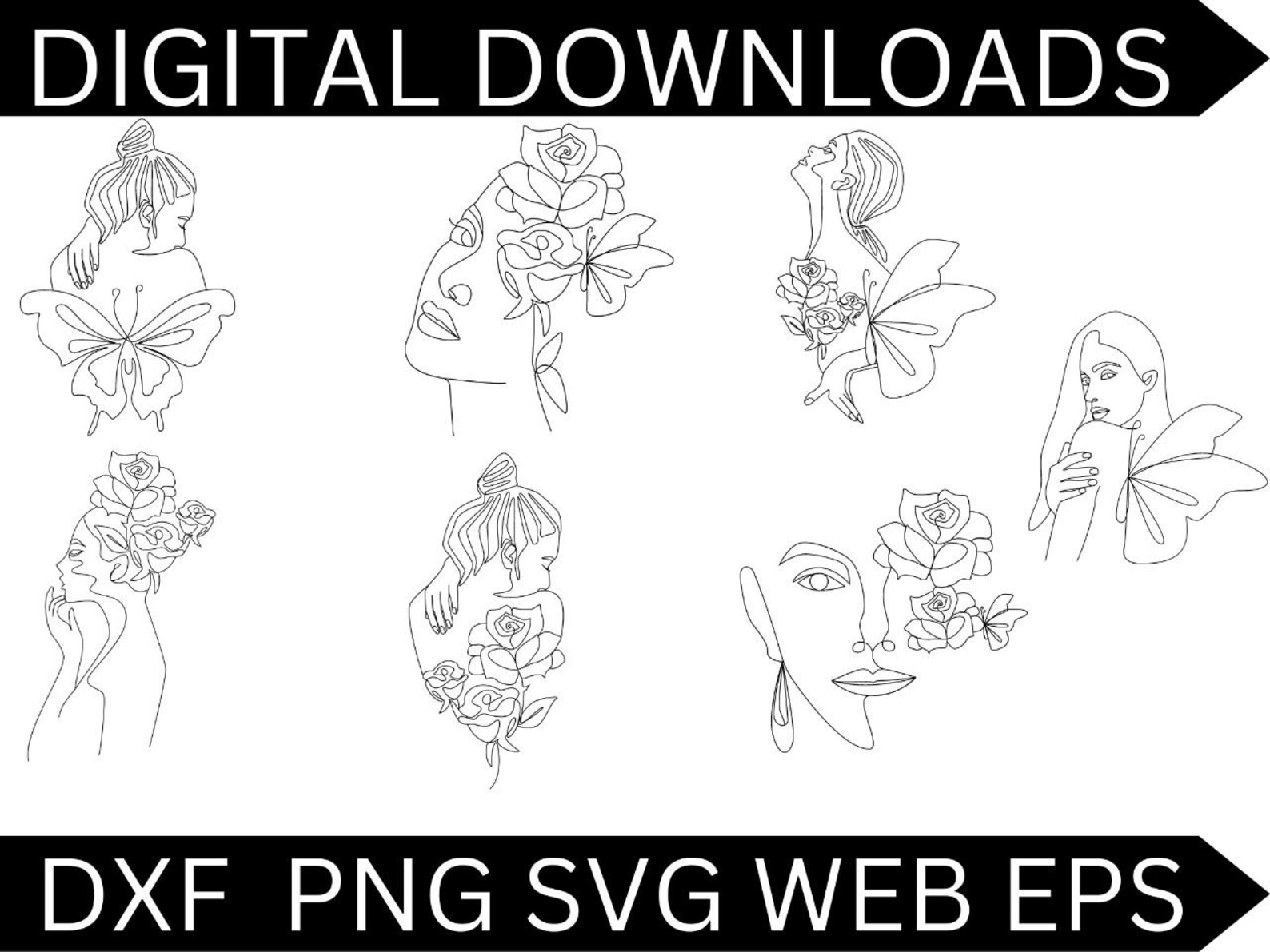 Floral Girl Svg Girl With Flower Svg Pretty Girl Svg Floral Face Svg ...