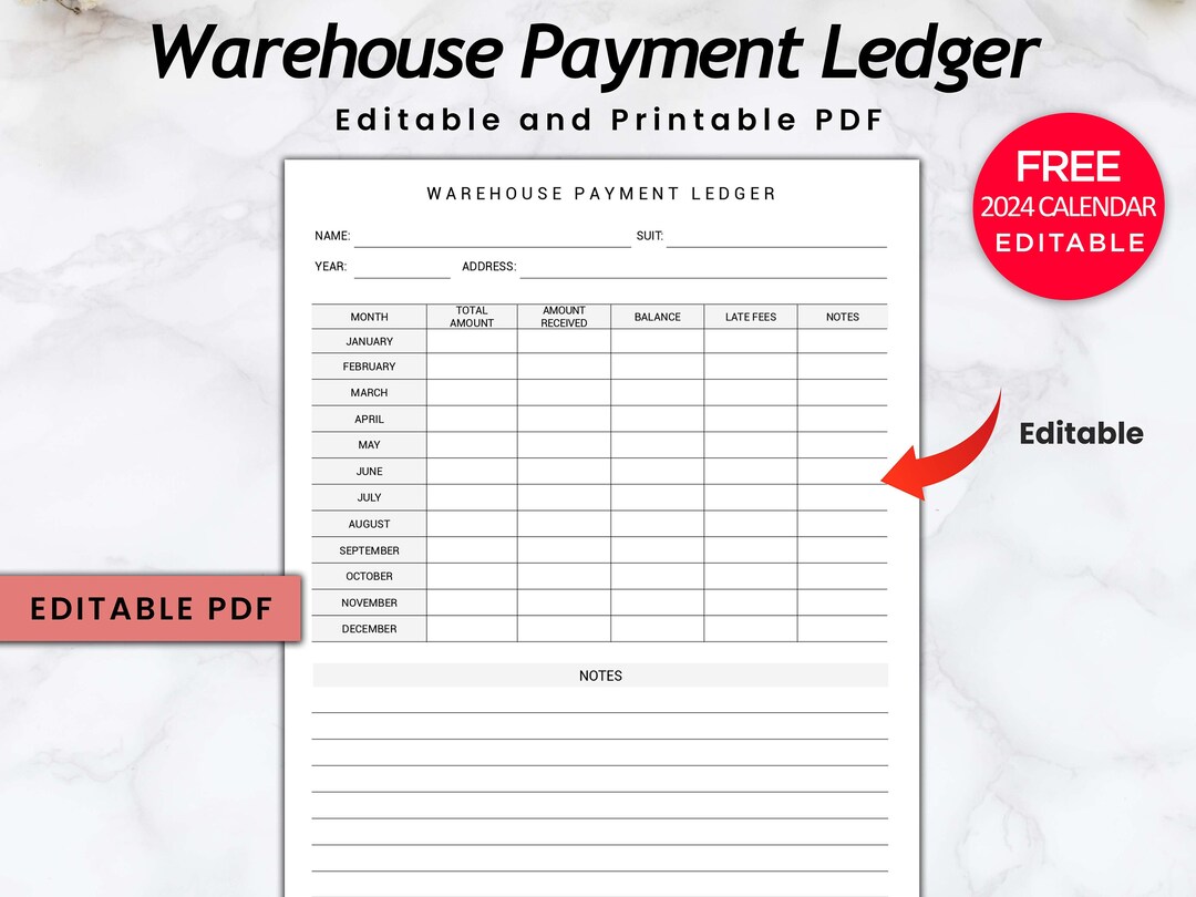 Warehouse Payment Ledger, Digital Ledger Paper, General Ledger Sheet ...