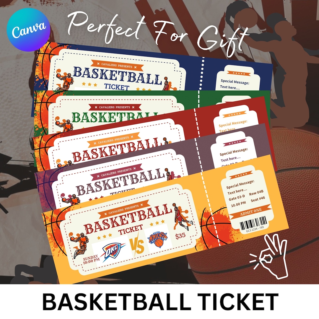 Custom Basketball Tickets, NBA Tickets, Basketball Game Ticket, Sports ...