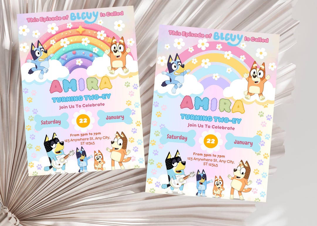 Editable Bluey Birthday Invitation Template: Kids Party (digital) - Etsy