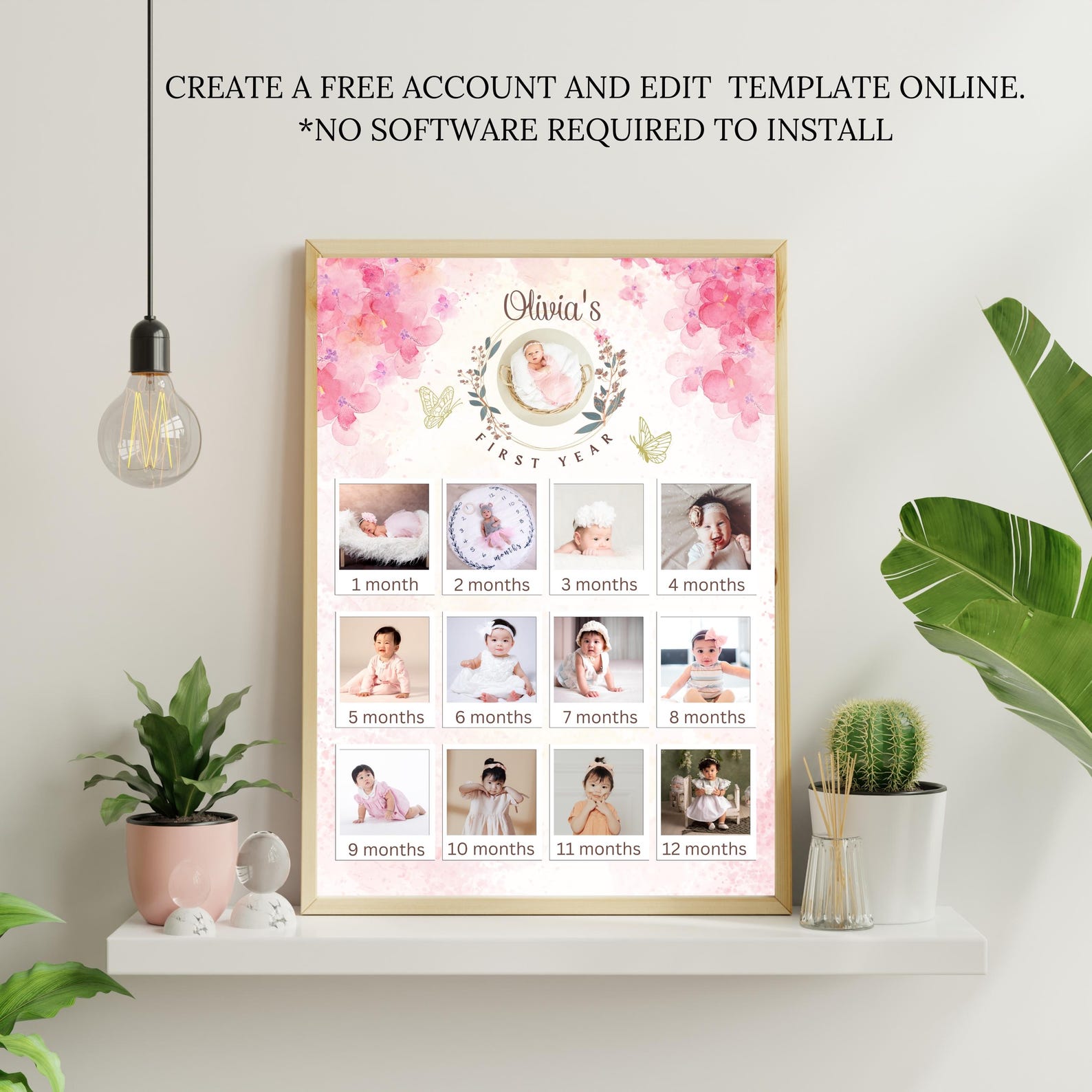 Editable Baby 1st Year Milestone Poster Template | Instant Digital ...