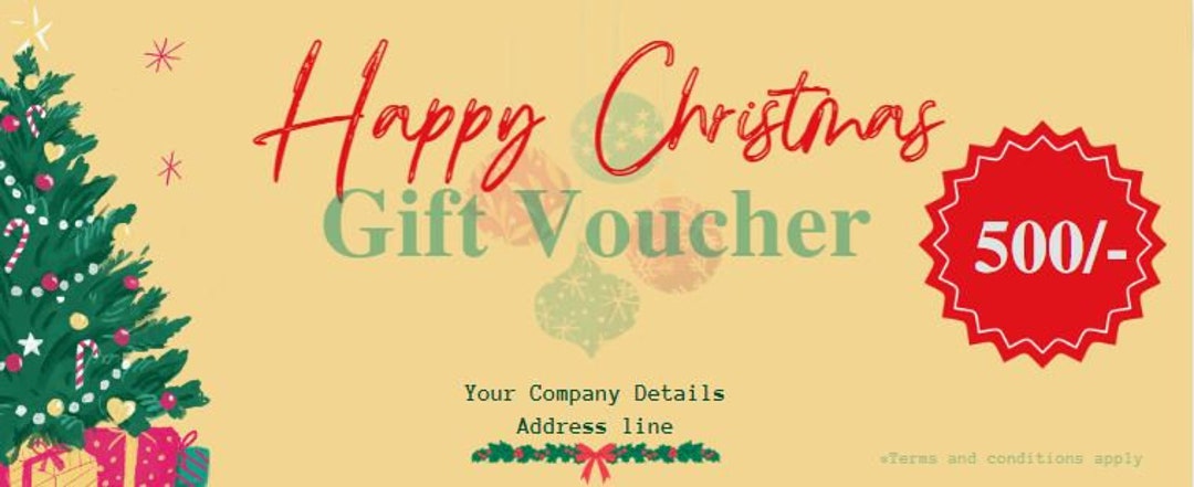 Canva Editable Christmas Season Gift Voucher Template - Etsy