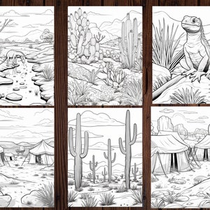 26 DESERT LANDSCAPE Coloring Page for ADULT Instant Download - Etsy