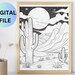 26 DESERT LANDSCAPE Coloring Page for ADULT Instant Download - Etsy
