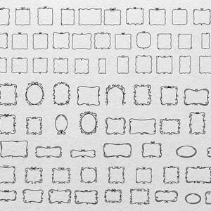 Hand Drawn Frame Clipart Bundle, Black and White Doodle Borders ...